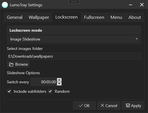 LumoTray - A Multipurpose, multimonitor wallpaper manager, lockscreen ...